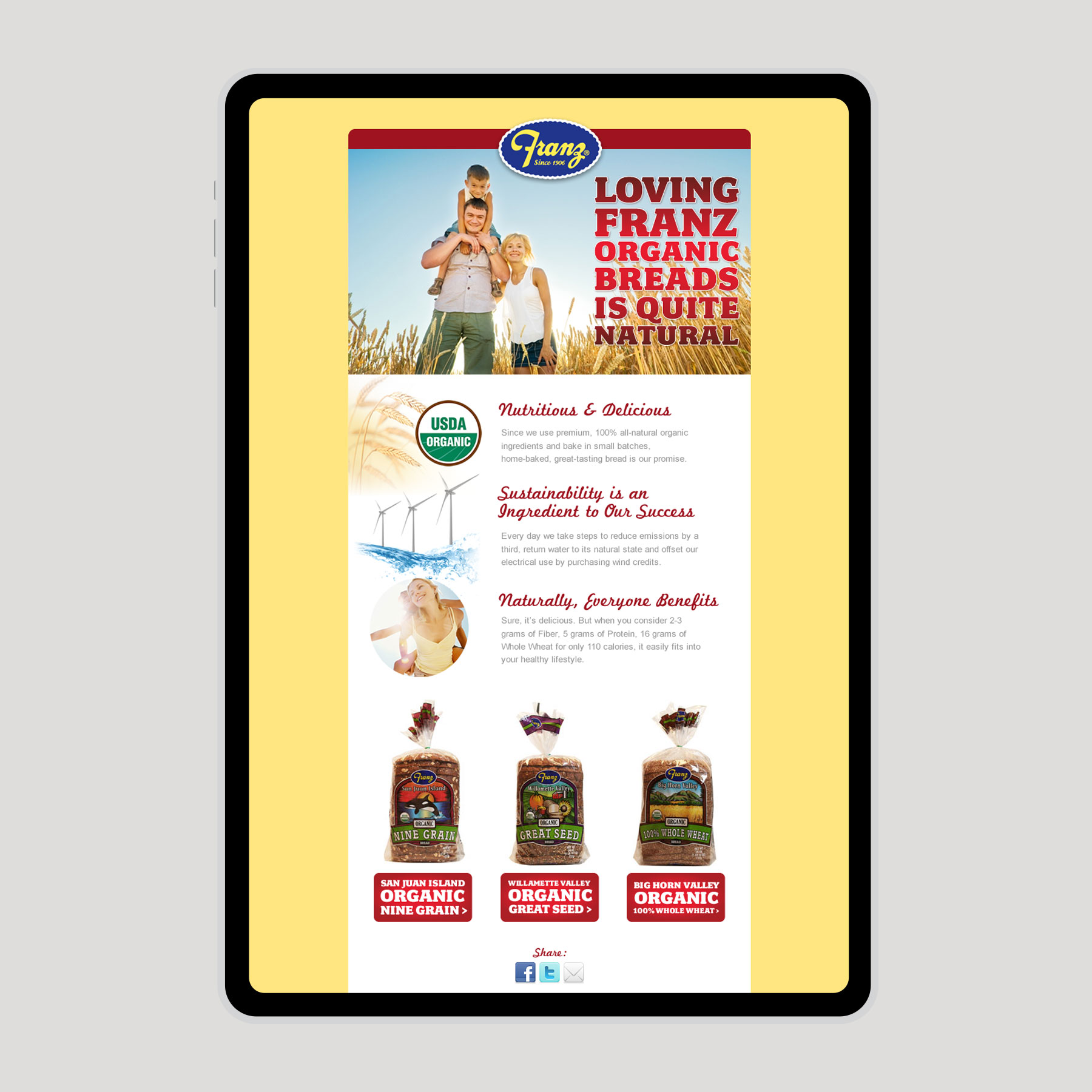 Franz Bakery Email Campaign – Liz Paton Design